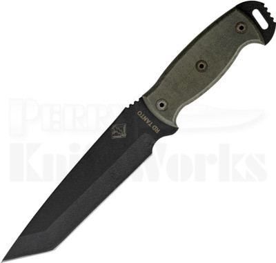 Ontario Ranger RD Tanto Fixed Blade Knife Black Micarta (6.75" Black ...