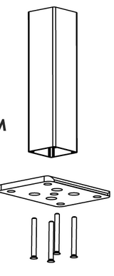 50x50mm Post Base Plate - with screws (Choose Colour)