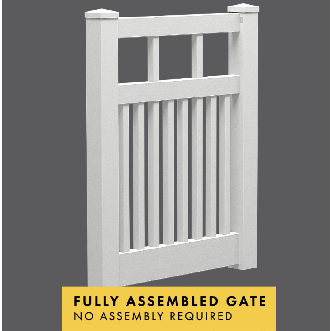 PVC Semi Privacy Gate - 1000mm wide x 1250mm high - Fully assembled