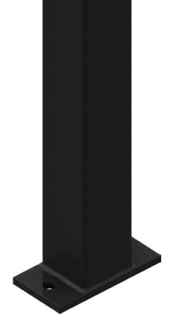 Black Steel 65x65 2.4m Long Post With Post cap. For Security Fencing ...