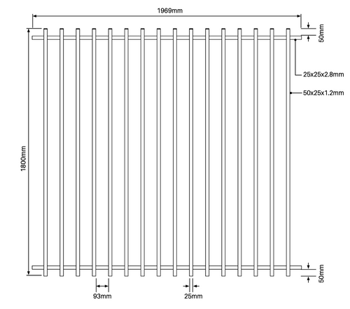 BARR Floating Batten Panel-1800MM Hx1969MM W-Pool Compliant