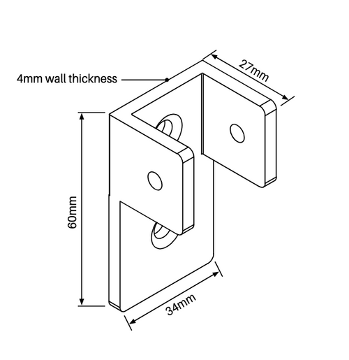 BARR Extended Fencing Brackets For Walls - 4 Pack - Choose Colour