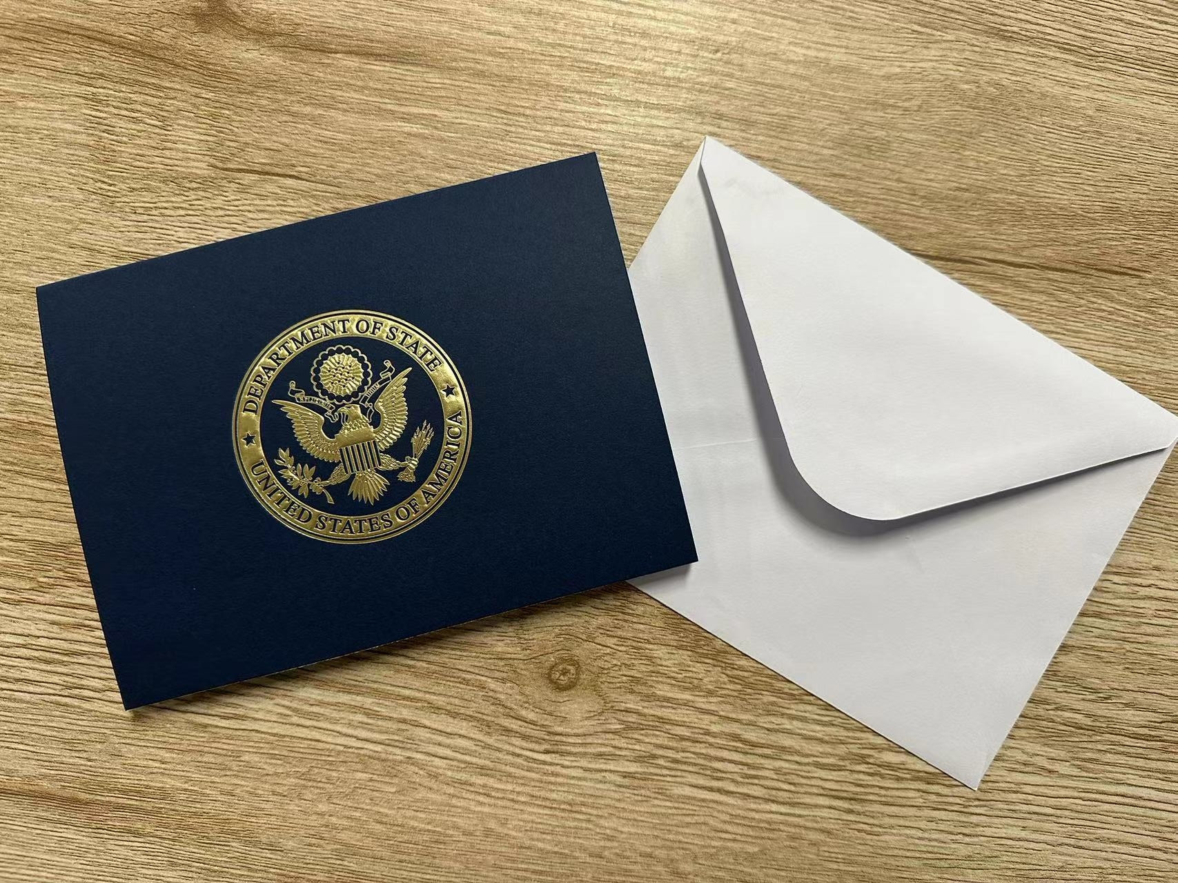 Navy Note Cards w/ DOS Gold or Silver embossed logo - pack of 5 with ...