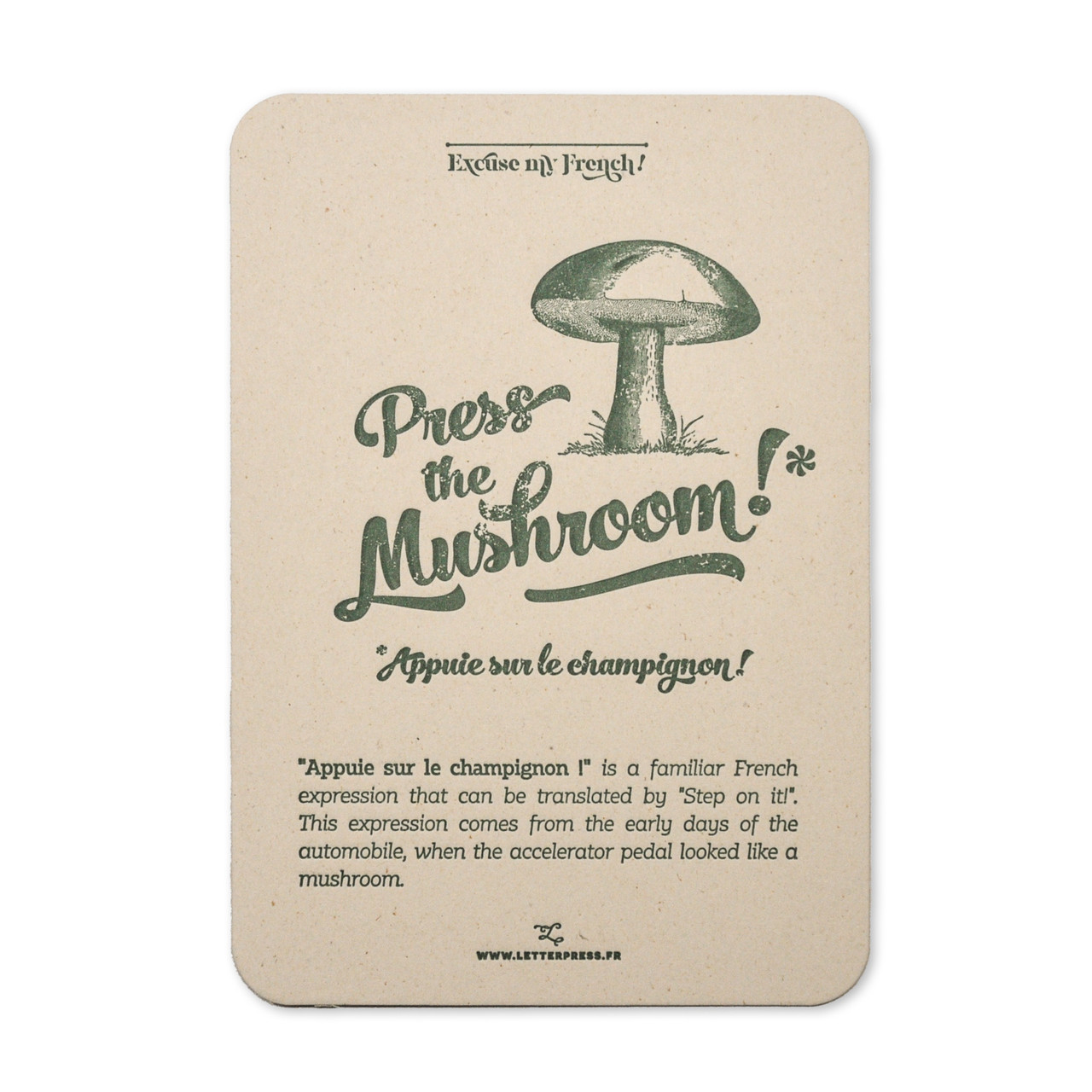 "Excuse My French" Champignon Card | Simply Gourmand