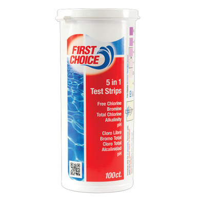 First Choice Red Pro 5-In-1 Test Strips 100 Strips - Pool Supply Express