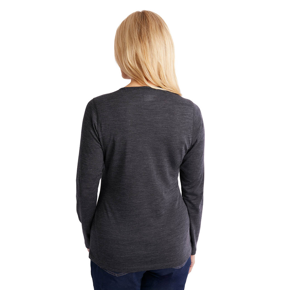 Women's Merino Union 150 Long Sleeve Crew | Dark Charcoal Marl | Rohan