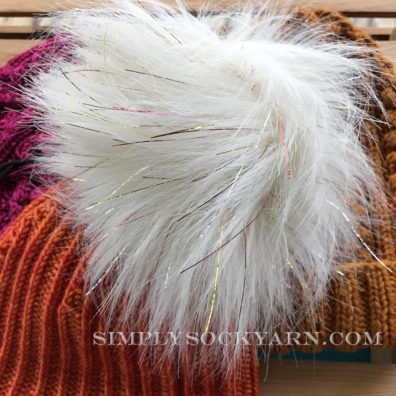 SSYC Pom Pom Ivory Glam - L - Simply Socks Yarn Company