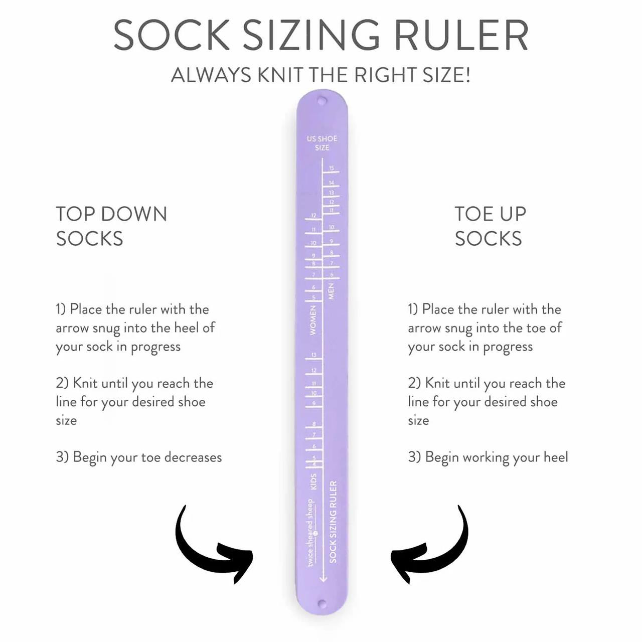 TSS Sock SIzing Ruler White - Simply Socks Yarn Company