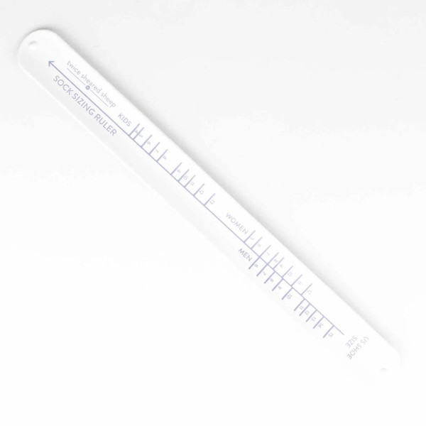 TSS Sock SIzing Ruler White - Simply Socks Yarn Company
