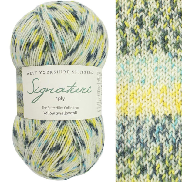 WYS Butterflies 1245 Yellow Swa - Simply Socks Yarn Company