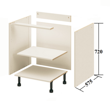 Flat Pack Cream Kitchen Cupboard Carcass Units 720mm (72cm) high ...