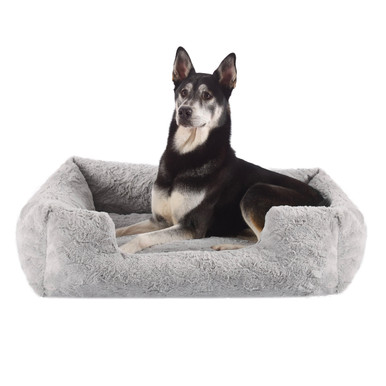Best Friends by Sheri Soothe & Snooze Lounge Lux Dog Bed, Grey