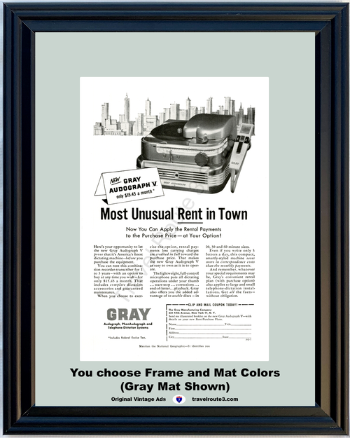 1956 Gray Dictation Machine Vintage Ad Dictating Audograph V ...