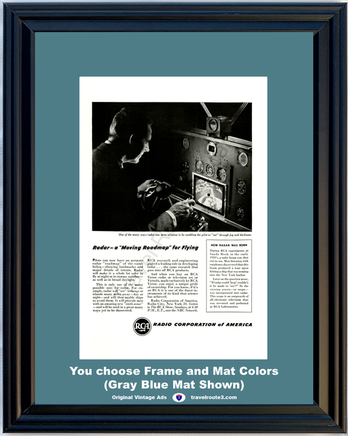 1946 RCA Airplane Radar Vintage Ad Moving Roadmap Pilot Radio ...