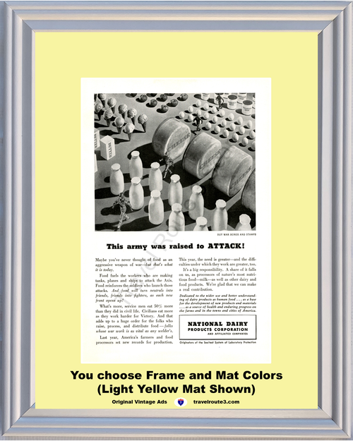 1943 Cheese Milk Attack WWII Vintage Ad Army World War II 2 Eggs Weapon ...