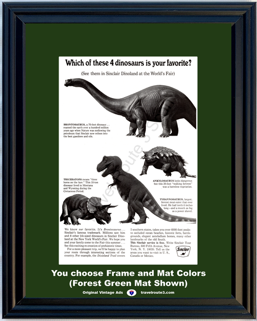 1965 Sinclair Oil Dinosaur Vintage Ad Dinoland New York World's Fair ...