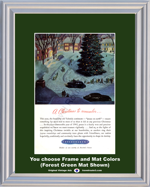 1945 WWII WW2 Studebaker Christmas Tree Vintage Ad Yuletide to Remember ...