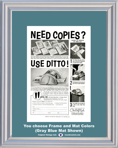 1955 Ditto Copy Machine Copying Vintage Ad Duplication Chemograph ...