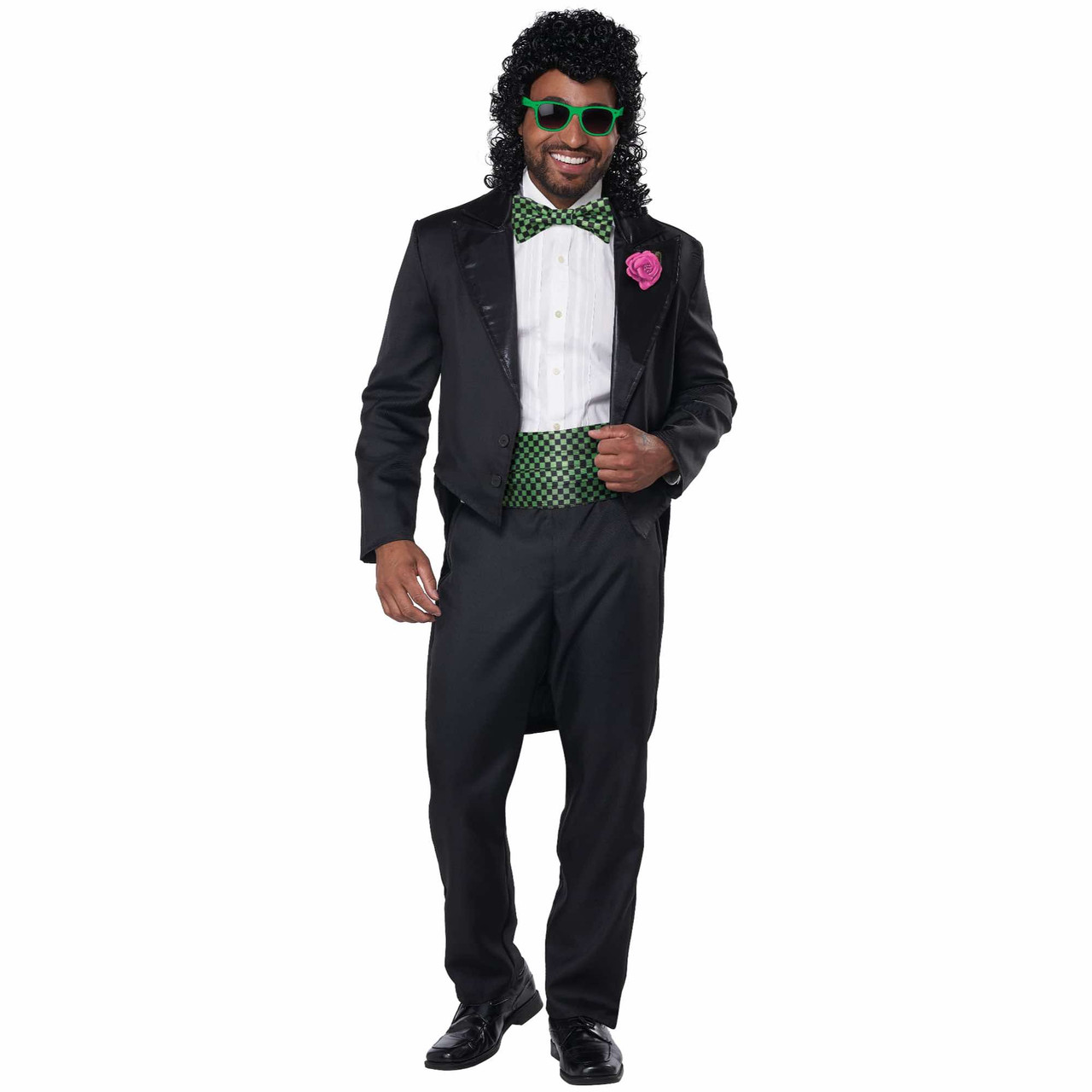 80s Prom Date Black Tuxedo Old School Prom Boy Retro Adult Mens Costume ...