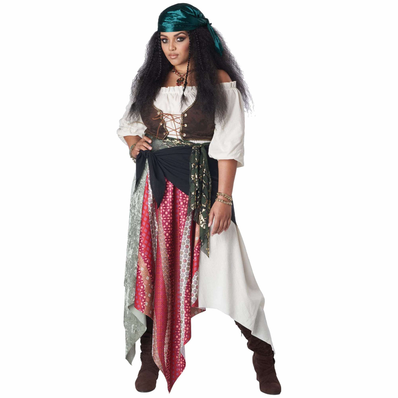 Renaissance Gypsy Pirate Card Reader Fortune Teller Womens Costume Plus ...