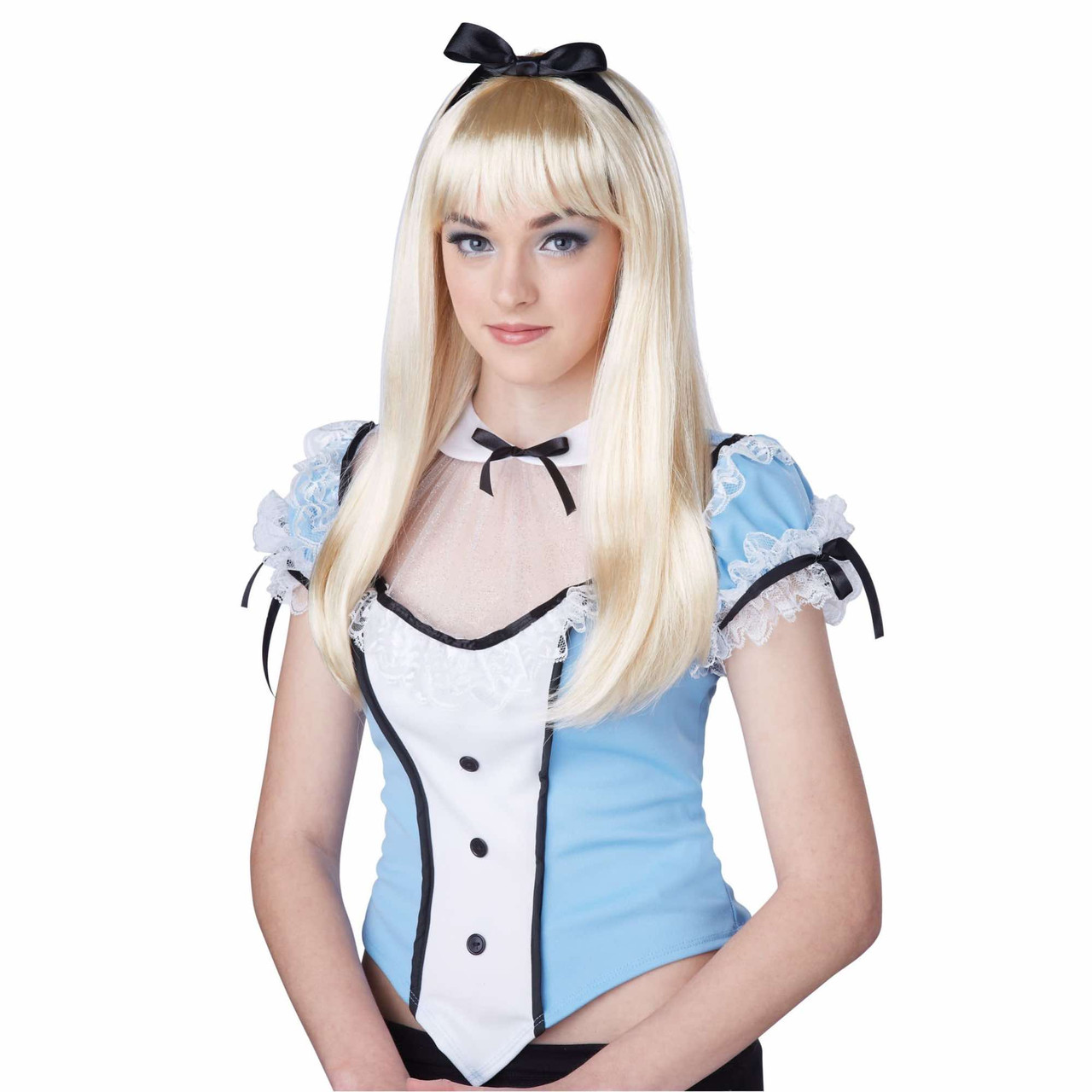 Alice In Wonderland Fairytale Storybook Women Costume Wig with Headband ...