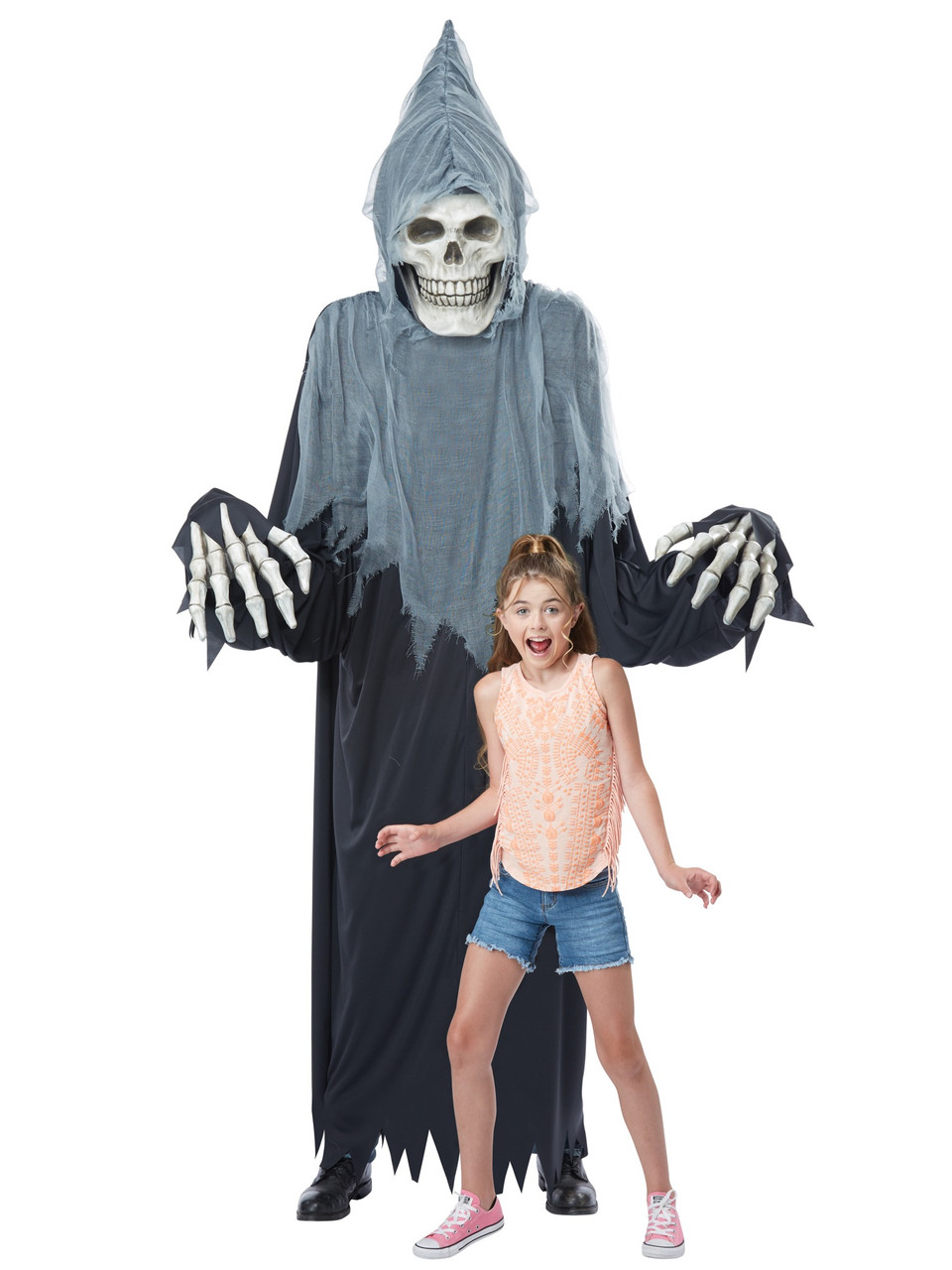 Towering Terror Grim Reaper Giant Skeleton Halloween Decoration Mens ...