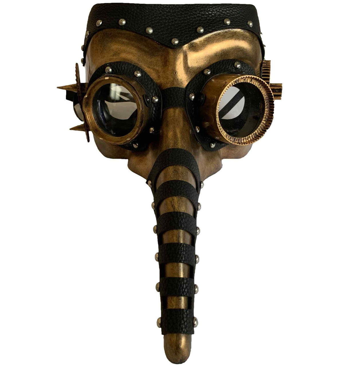 Steampunk Bronze Science Fiction Plague Doctor Mens Costume Long Nose ...