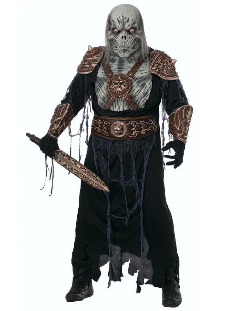 Ghoul Warrior Medieval Viking Evil Warlord Horror Mens Latex Mask ...