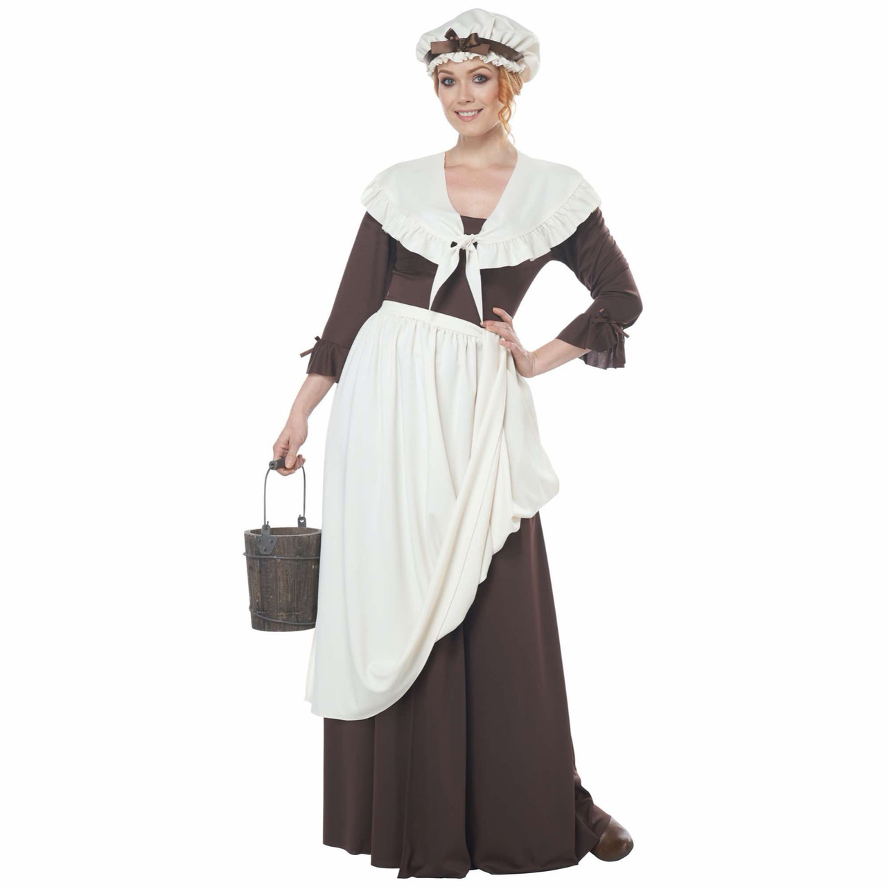 Colonial Village Woman Pioneer Olden Day Pilgrim Victorian Womens ...