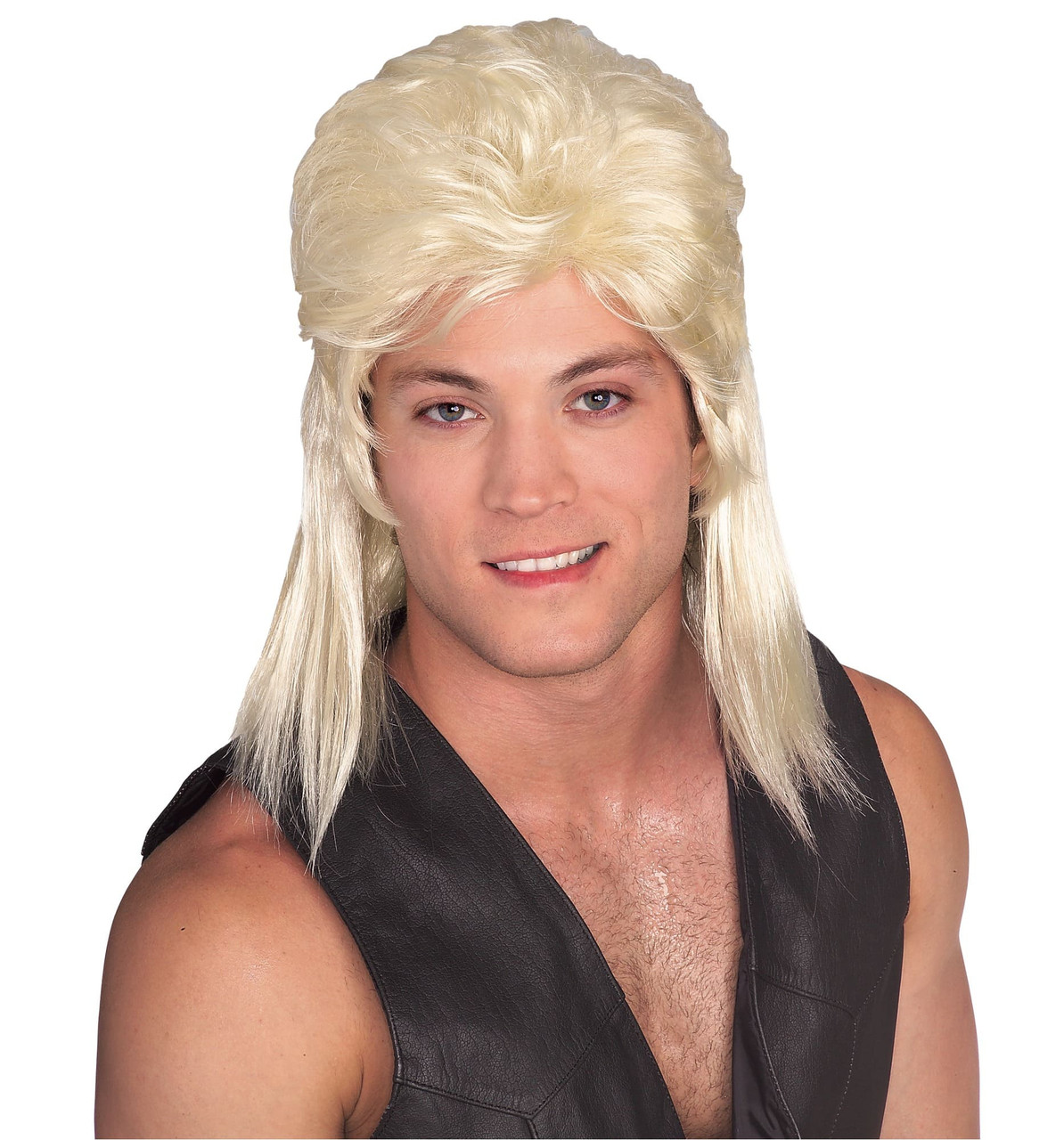 1980s Mullet Redneck Bogan Rock Star Blonde Men Costume Wig - Costume King