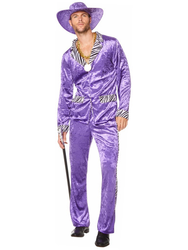 80s Pimp Suit Purple 20s Gangster Big Daddy Adult Mens Costume ...