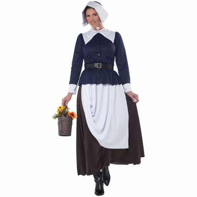 Mayflower Pilgrim Colonial Olden Day Pioneer Victorian Womens Costume ...