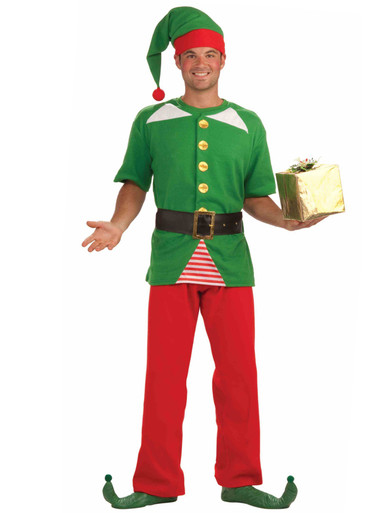 Christmas Jolly Elf Santas Helper Santa Claus Men Costume Std
