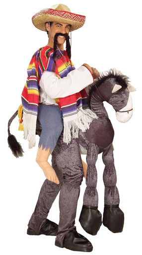 Hey Amigo Ride-On Donkey Mexican Cowboy Spanish Bandit Western Mens ...