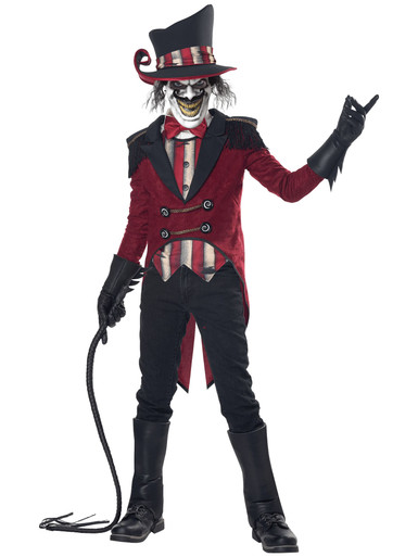 Wicked Ringmaster Horror Circus Evil Creepy Scary Halloween Boys Costume - Costume King