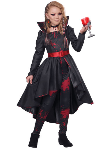 Bad Blood Vampire Vampiress Gothic Count Dracula Halloween Girls ...