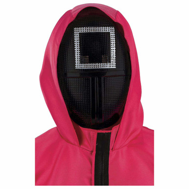 Square Masked Men Squid Game Pink Soldiers Guards Adult Mens Costume ...