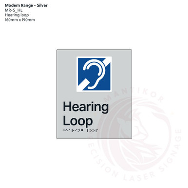 Silver Braille and Tactile Signs - Hearing Loop