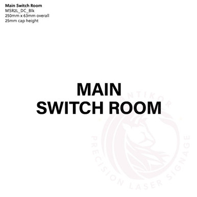 Main Switch Room - Statutory Sign Decal