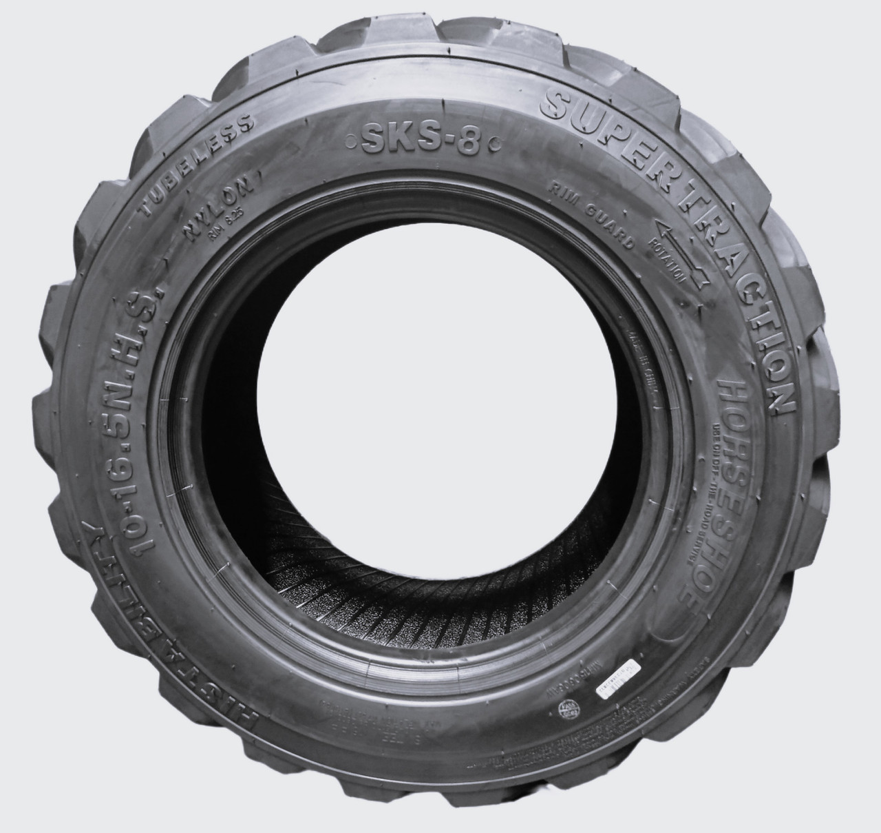 10-16.5 Skid Steer Tubeless Tire w/Rim-Guard 14Ply Rating Super Heavy ...