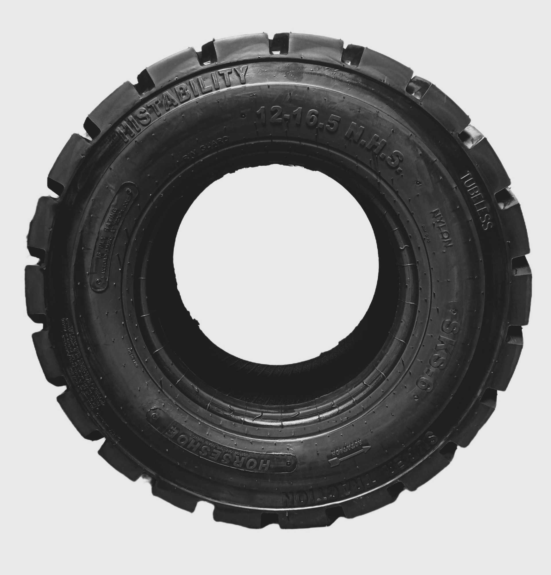 10-16.5 Skid Steer Loader Tubeless Tire w/Rim Guard 16 Ply Rating Super ...