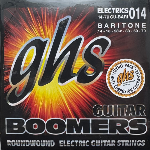 GHS Boomers Baritone Electric Guitar Strings 14-70 - the f-hole