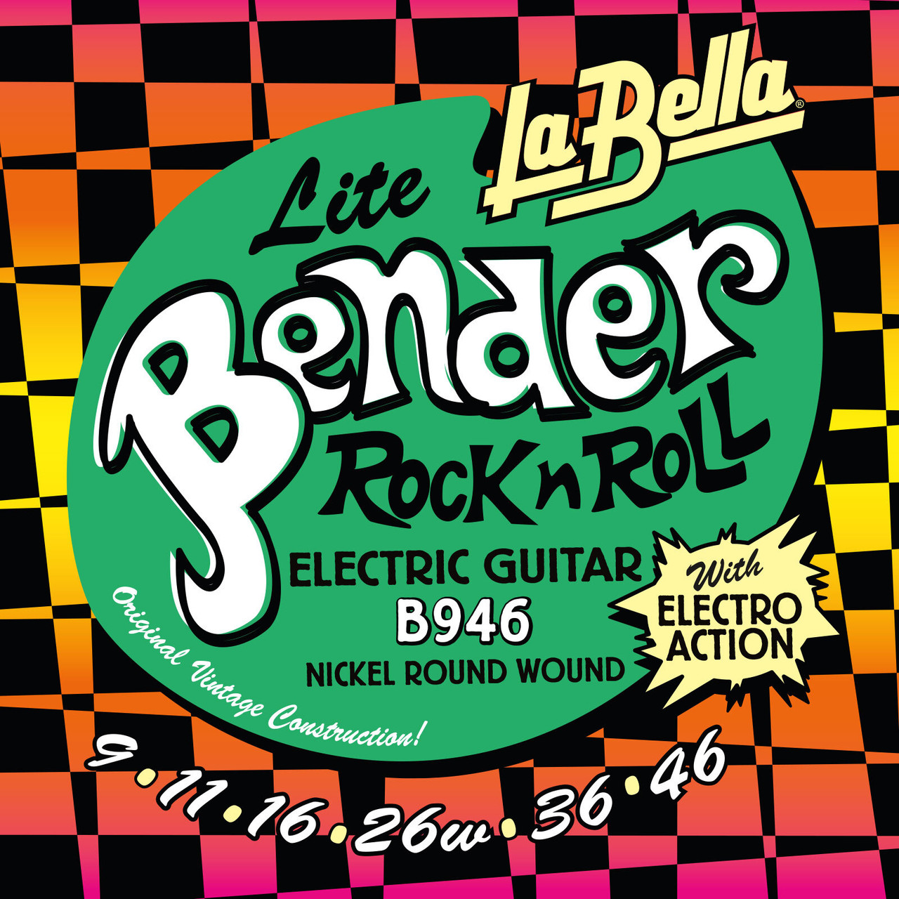 La Bella Blues Bender Electric Guitar Strings 9-46 - the f-hole