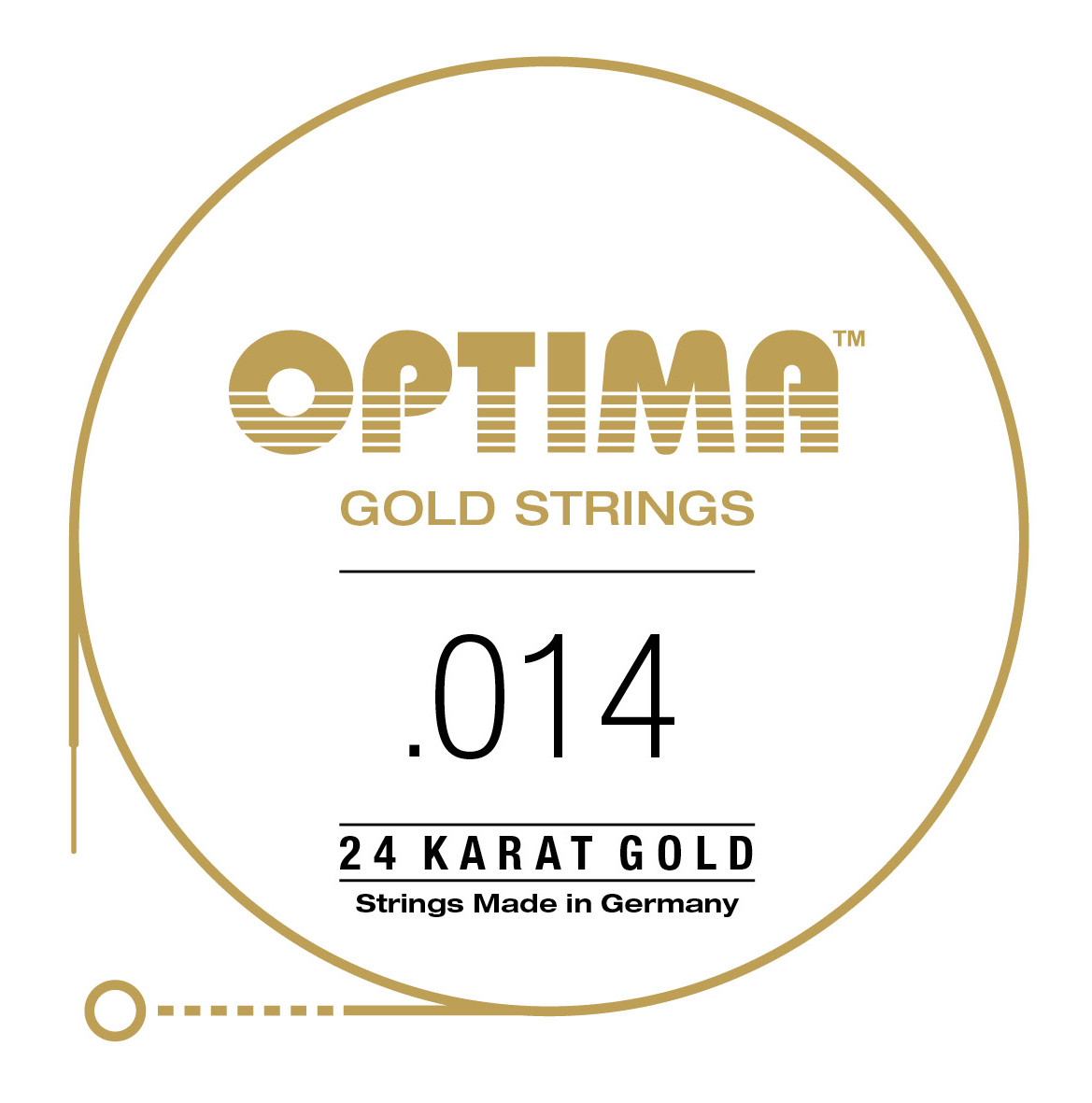 Optima 24K Gold Plated Single Guitar String .014 - the f-hole