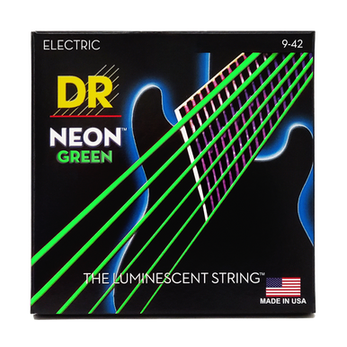 DR Strings Hi-Def Neon Green K3 Coated Electric Strings 9-42 - the f-hole