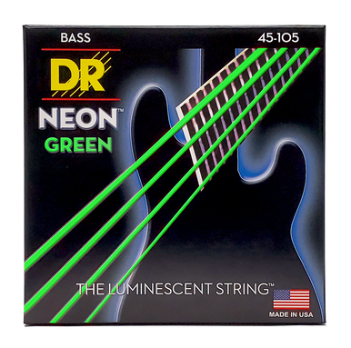 DR Strings Hi-Def K3 Neon Luminescent Bass Strings 45-105 Green - the f ...