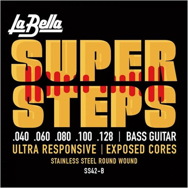 La Bella Super Steps Custom Light 5-String Bass Strings 40-128 - the f-hole
