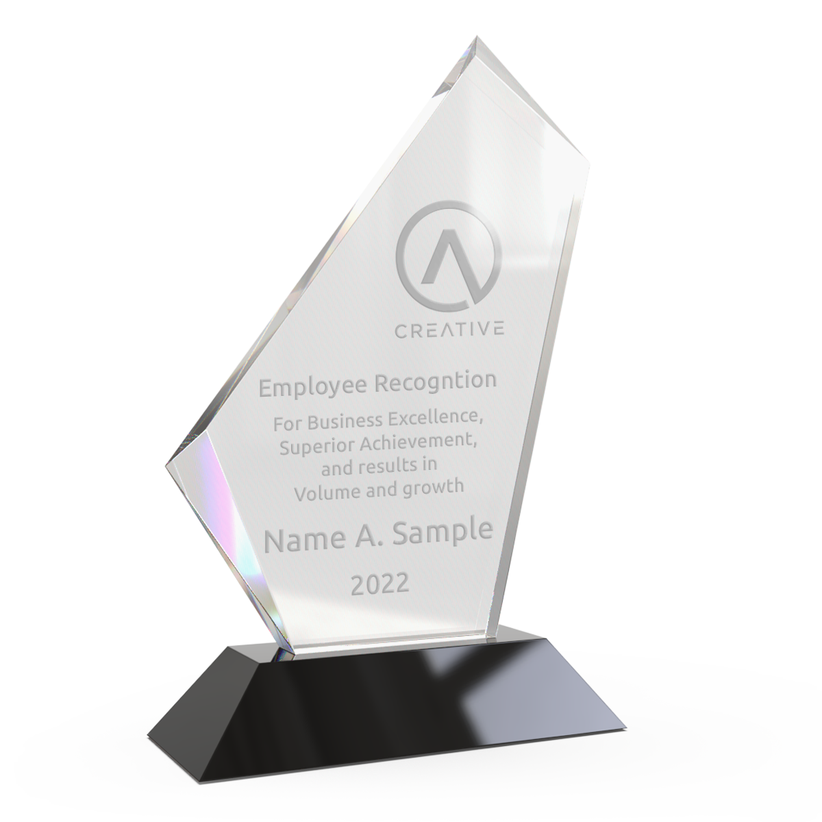 Optic Crystal Circle Award 8"