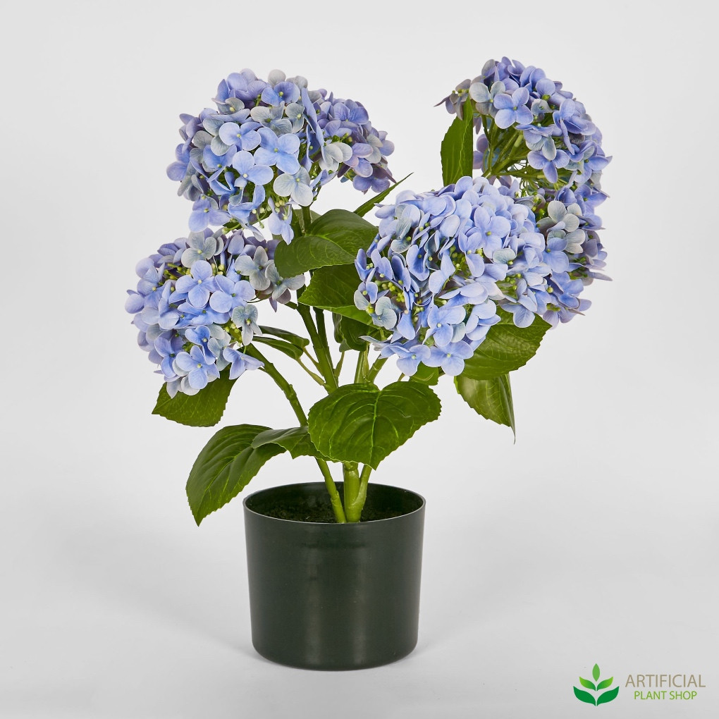 Blue hydrangea potted 53cm - Artificialplantshop.com.au