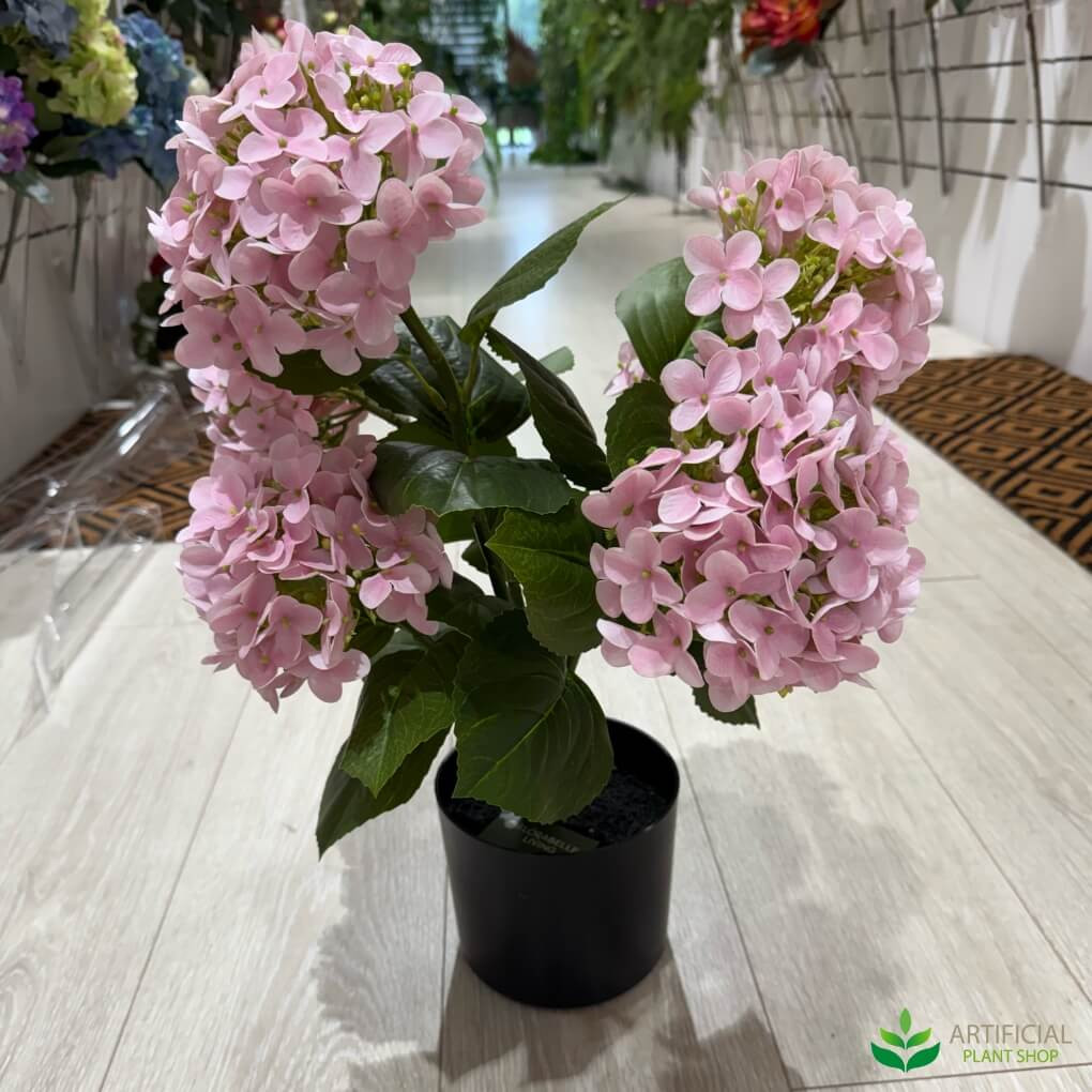 Pink hydrangea potted 53cm - Artificialplantshop.com.au